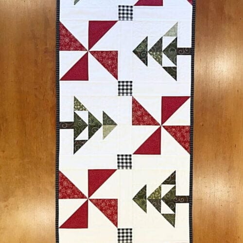 An Evergreen Christmas Table Runner Pattern • Maple Cottage Designs