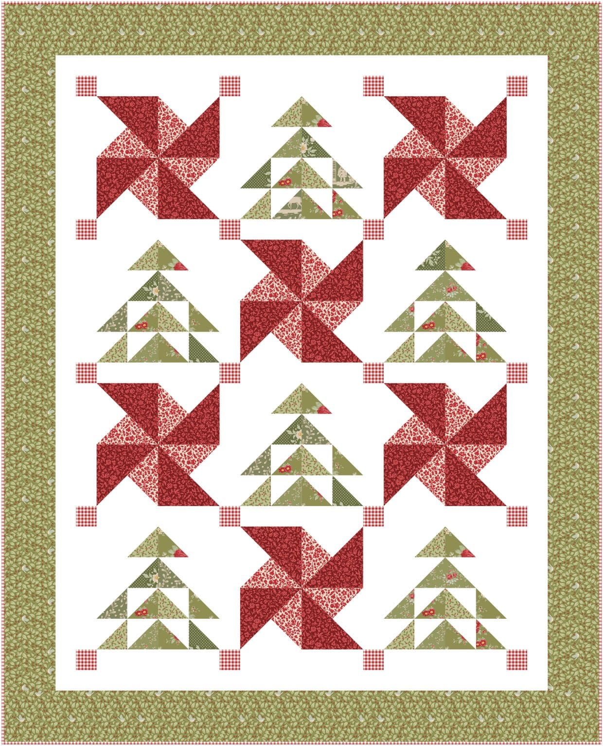 Peppermint & Pine Quilt Pattern • Maple Cottage Designs