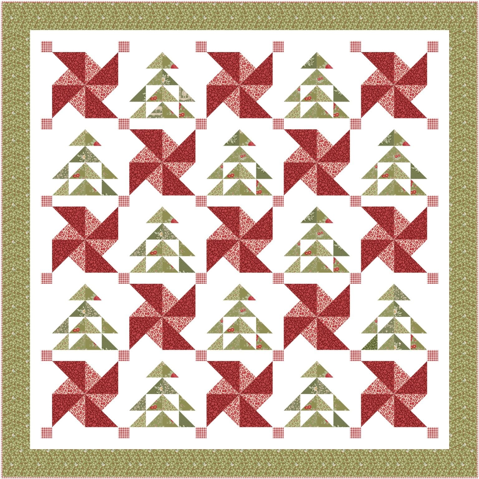 Peppermint & Pine Quilt Pattern • Maple Cottage Designs
